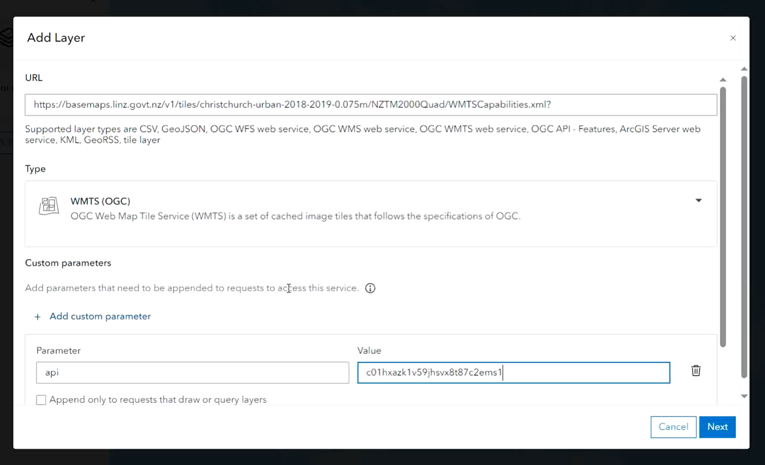 How to add an individual basemap or imagery layer from LINZ Basemaps to ...