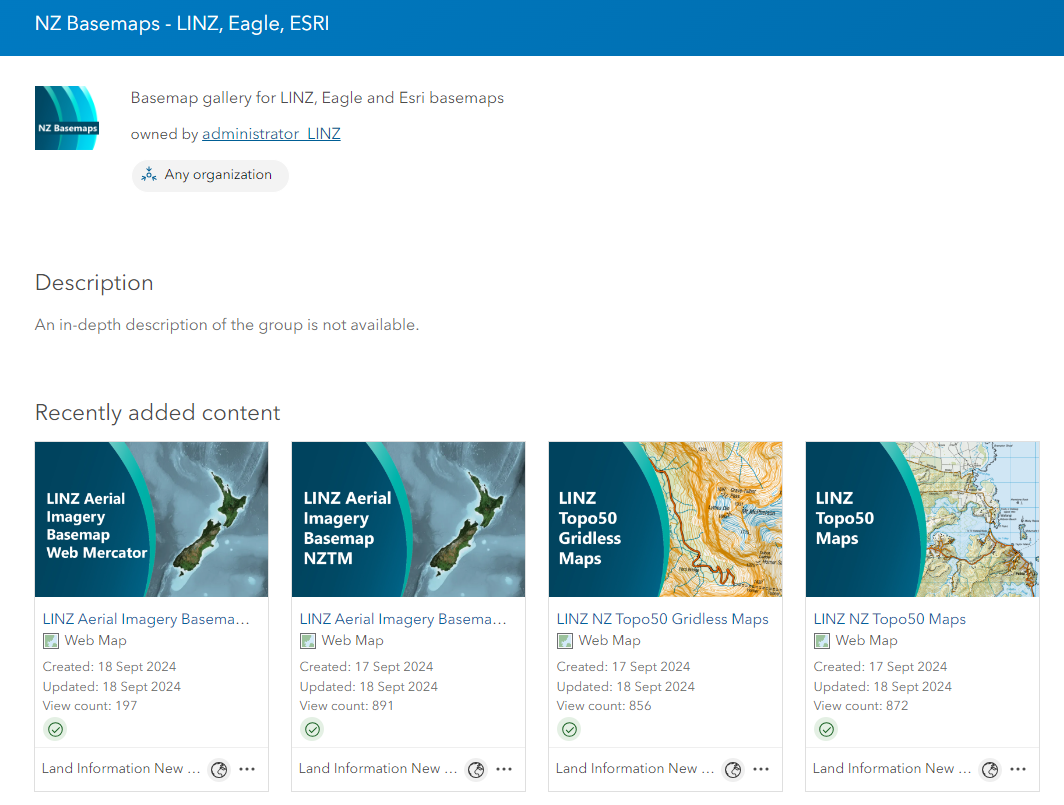 How to add LINZ Imagery Basemaps to your AGOL basemaps - LINZ Basemaps