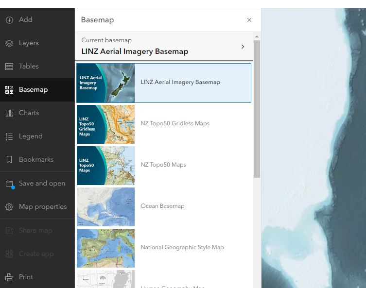 How to add LINZ Imagery Basemaps to your AGOL basemaps - LINZ Basemaps